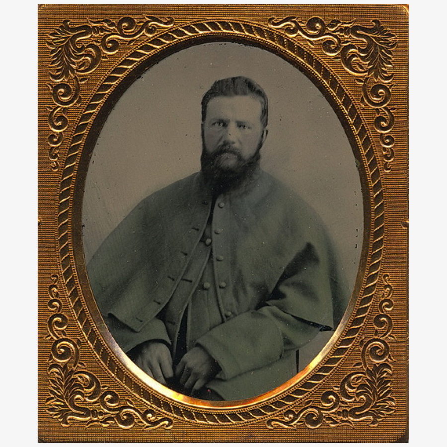 Federal Infantry Tintype Dressed in Greatcoat – Civil War Image Shop