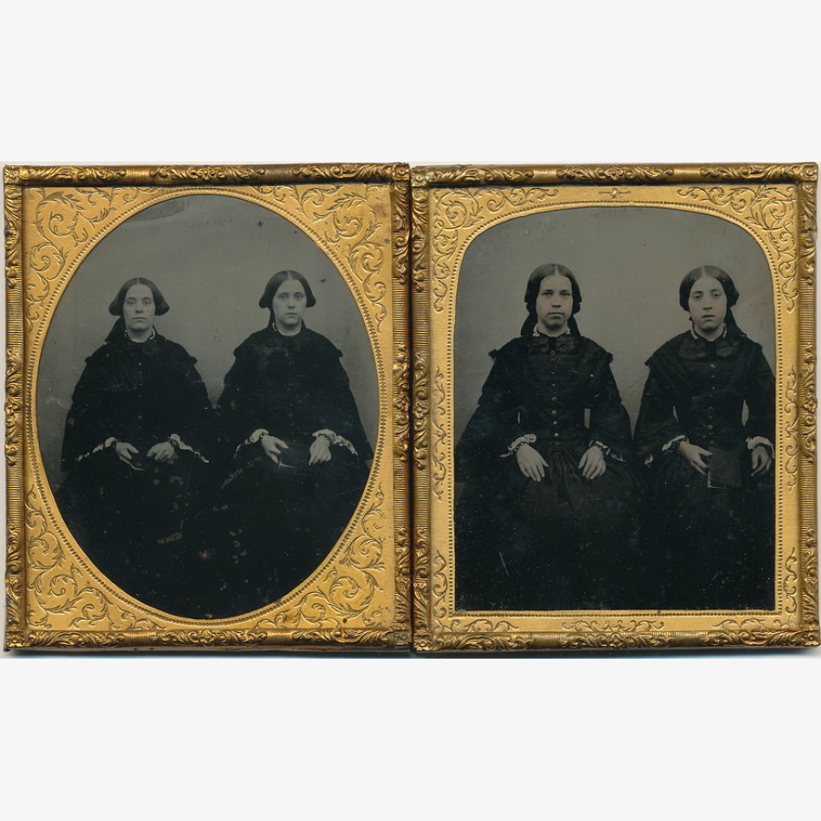 Pre-War C.1860 Sixth Plate Ambrotypes Pair – Civil War Image Shop