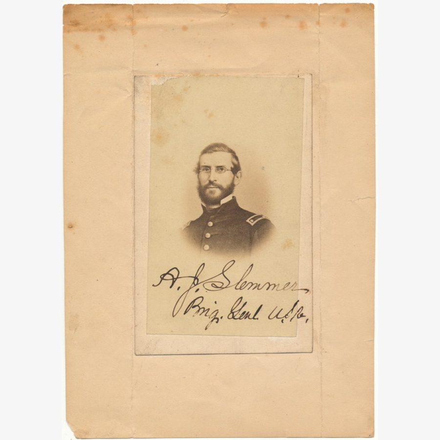 Signed Carte View Brigadier General Adam Jacoby Slemmer – Civil War ...