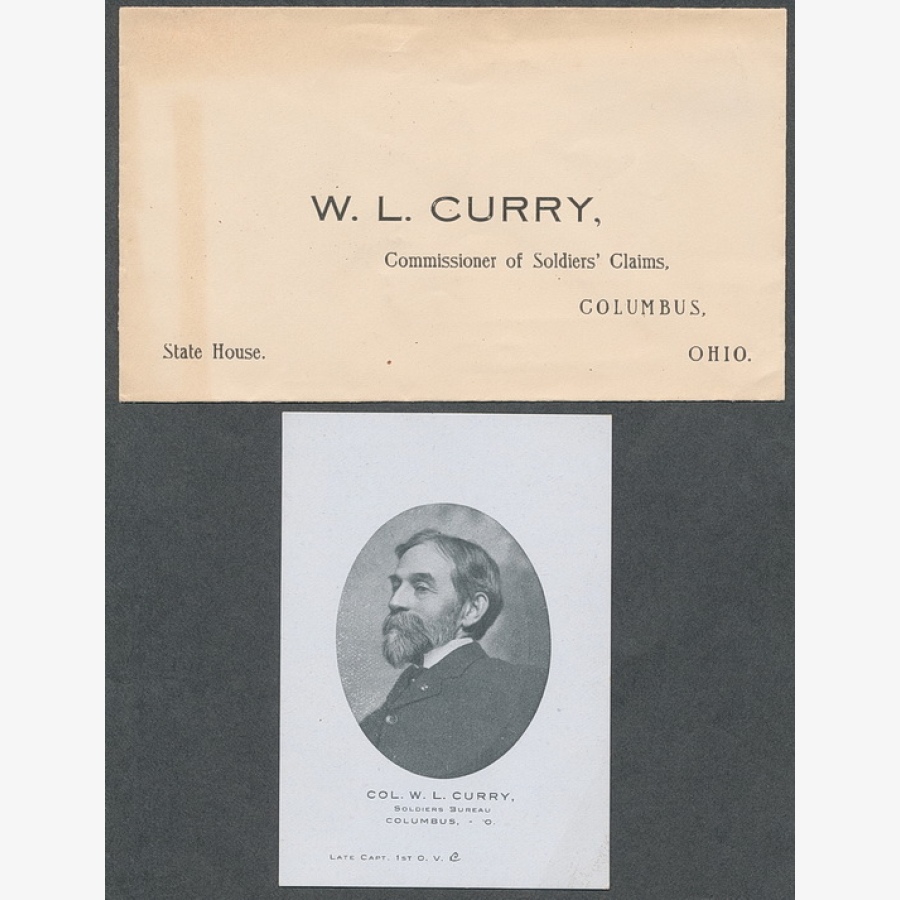 Captain William Curry 1st Ohio Cavalry Calling Card & Envelope – Civil ...